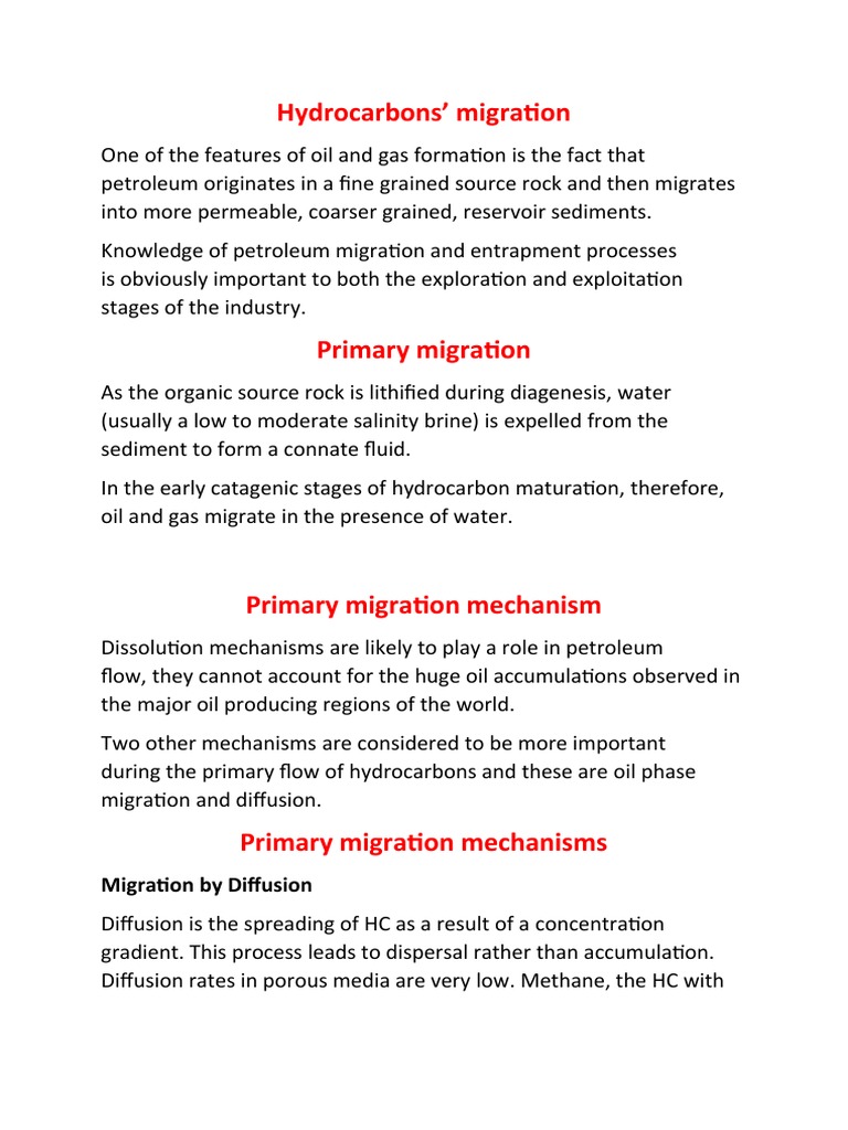 Migration Types and Concept | PDF | Petroleum | Permeability (Earth ...
