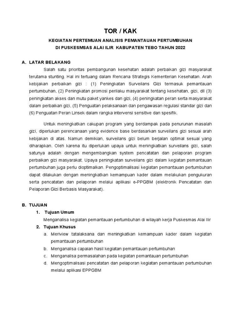 TOR Pertemuan 2022 | PDF