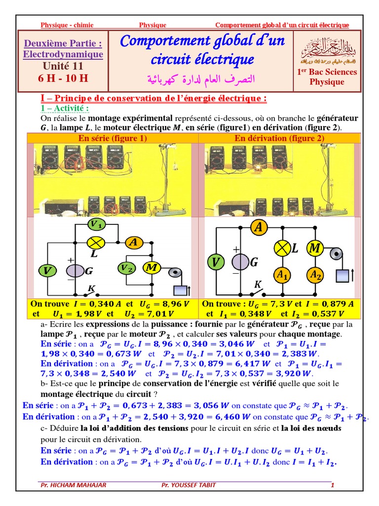 Comportement Global D'un Circuit électrique-cours-FR | PDF | Tension ...