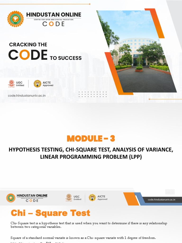 Unit 7 Chi Square Test | PDF | Chi Squared Distribution | Chi Squared Test