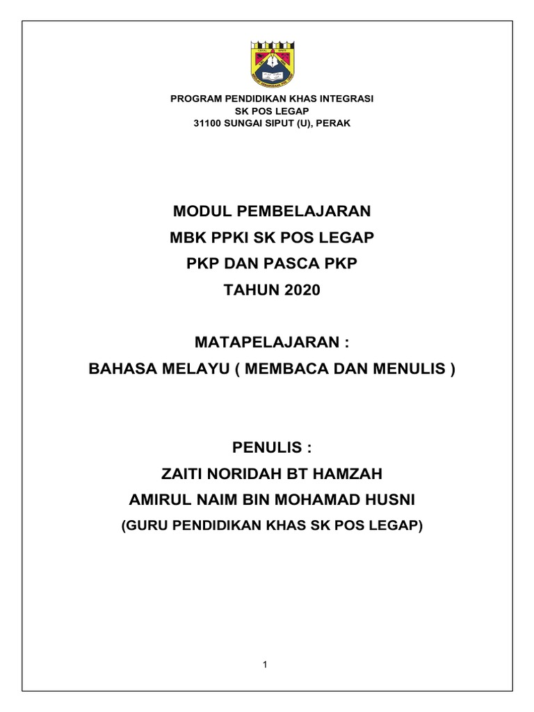 Modul Pembelajaran MBK Ppki SK Pos Legap PKP Dan Pasca PKP TAHUN 2020 ...