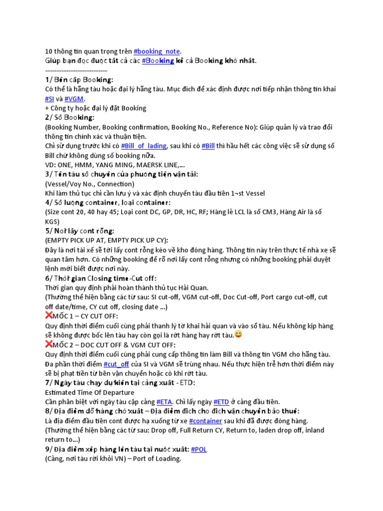 #Booking - Note # | PDF