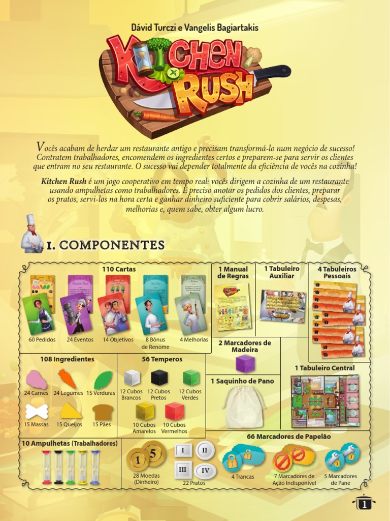 Kitchen Rush Manual de Regras | PDF | Dinheiro | Moeda