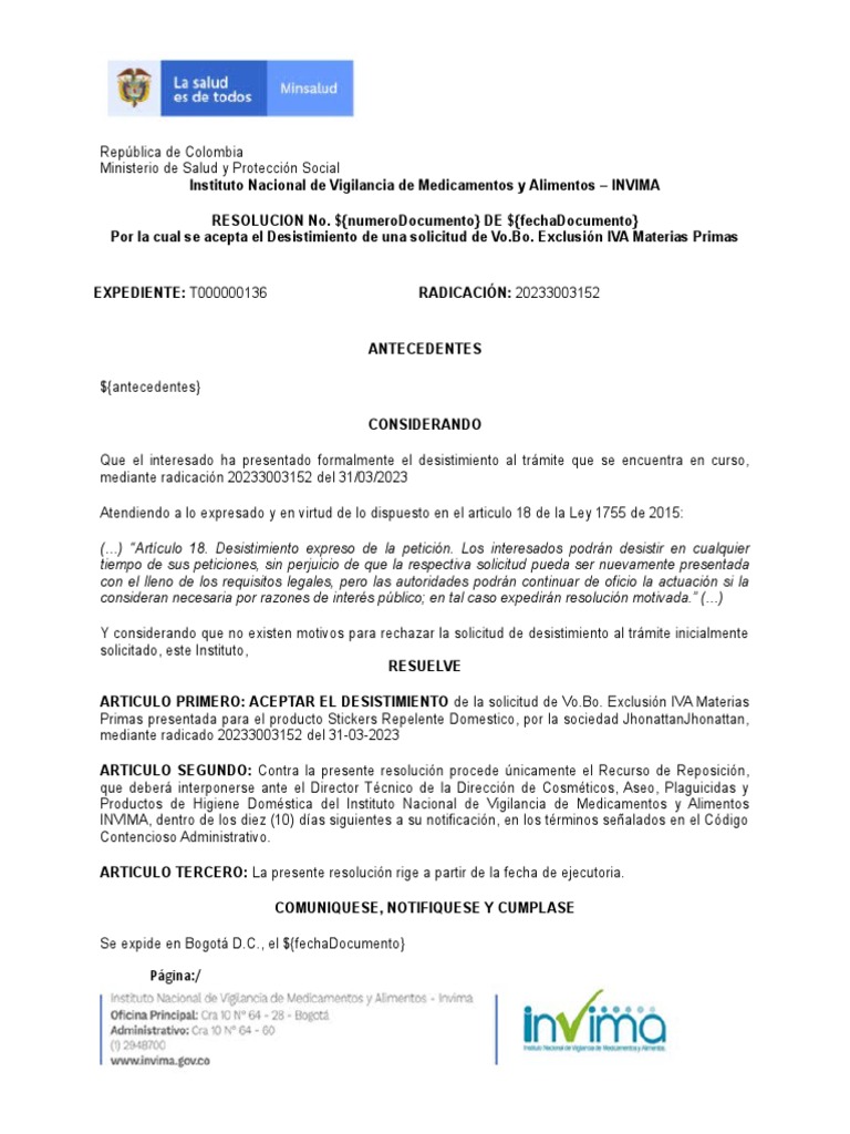 Parte 1 Resolucion Aprobacion Desistimiento | PDF | Gobierno | Justicia