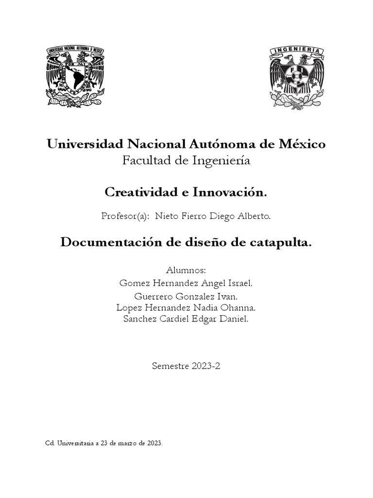 Diseño y Construcción de Catapulta | PDF