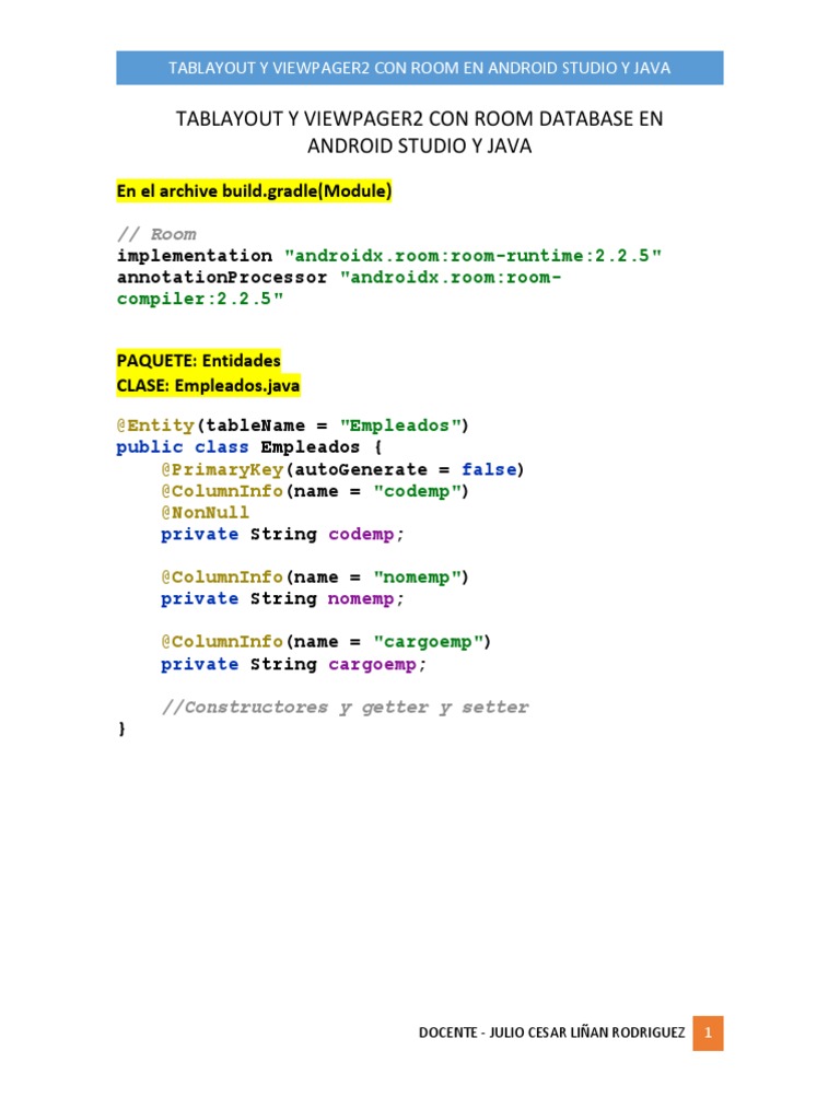Tablayout y Viewpager2 Con Room Database en Android Studio y Java | PDF | Java (lenguaje de ...