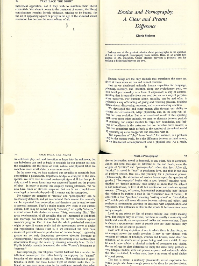 Erotica and Pornography A Clear and Present Difference by Gloria ...