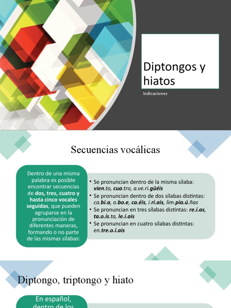 Diptongos y Hiatos | PDF | Sílaba | Voz humana