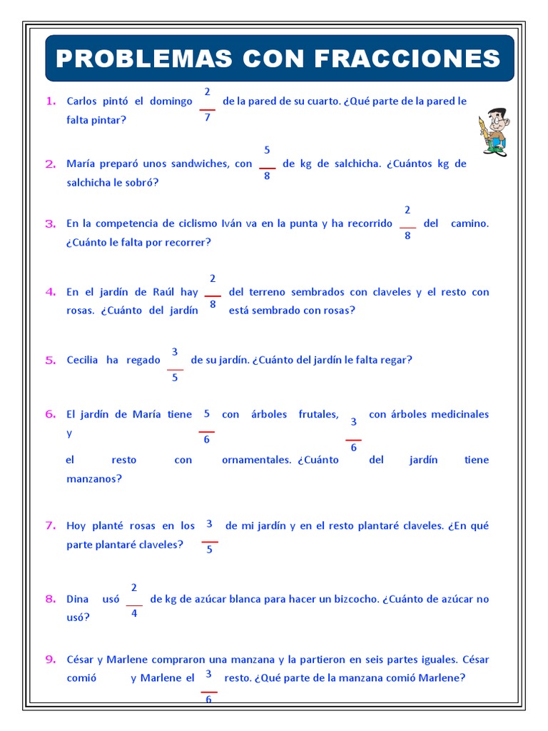 Problemas Con Fracciones | PDF