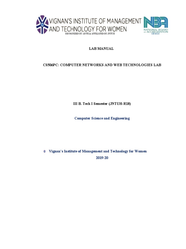WT Lab Manual 19-20 | PDF | Transmission Control Protocol | Computer Network