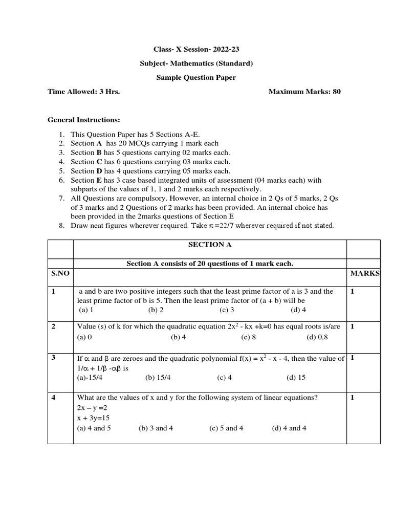 Mock Preboard - Maths | PDF | Factorization | Circle