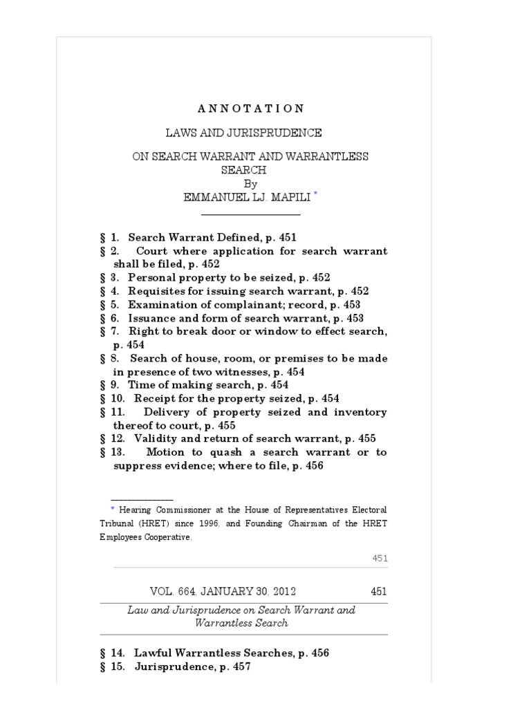 Legal Guide: Search Warrants | PDF | Search And Seizure | Search Warrant