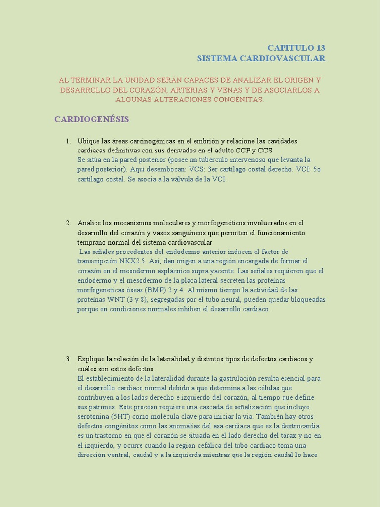Capitulo 13 - Embrio | PDF | Sistema circulatorio | Corazón