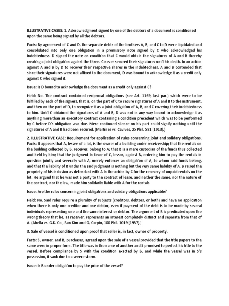 Illustrative Cases | PDF | Lease | Debt