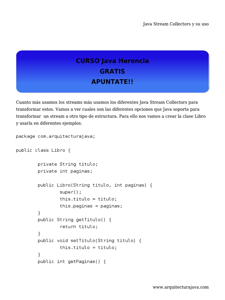 Java Stream Collectors y Su Uso | PDF | Java (lenguaje de programación ...