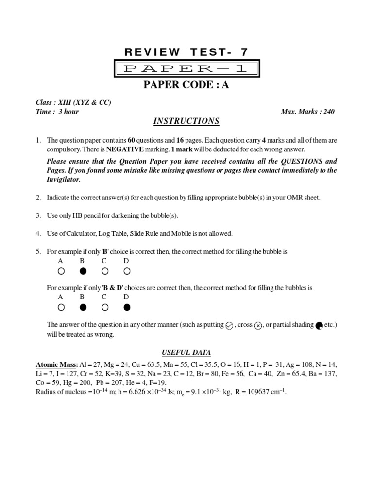 PCM-11-02 - (13th) Paper-1 Code-A | PDF | Orbit | Applied And Interdisciplinary Physics