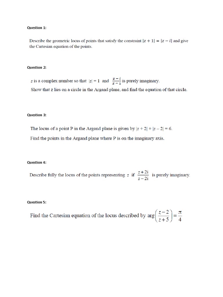 Locus Worksheet With Answer | PDF