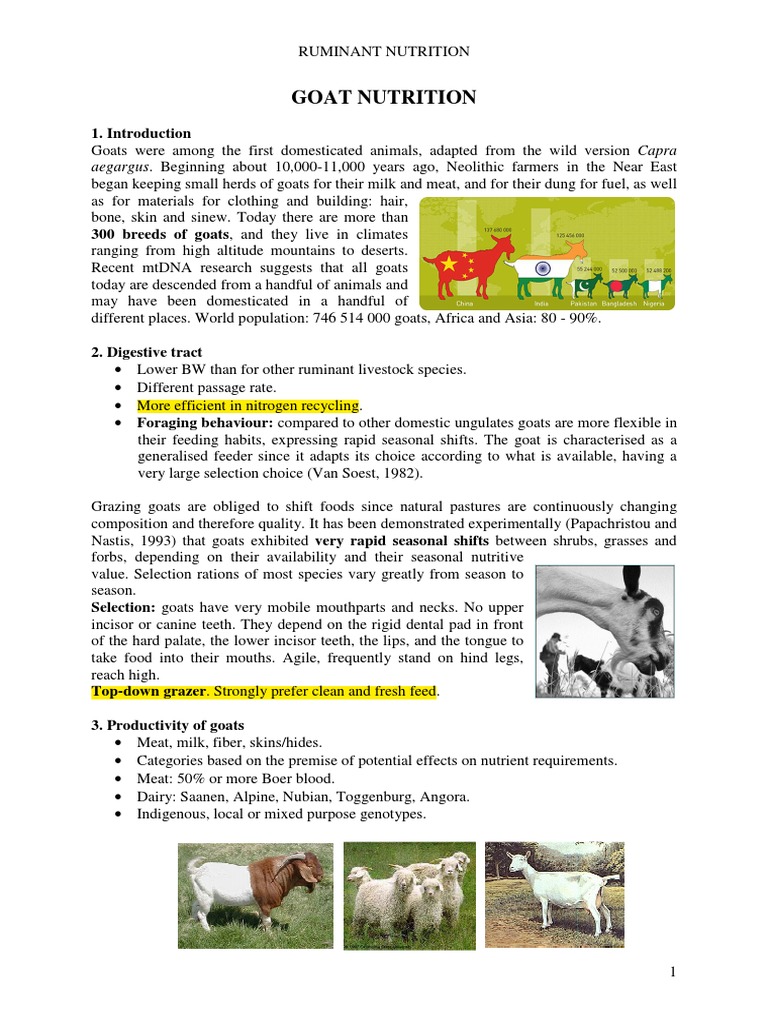 Goat Nutrition | PDF | Goat | Milk