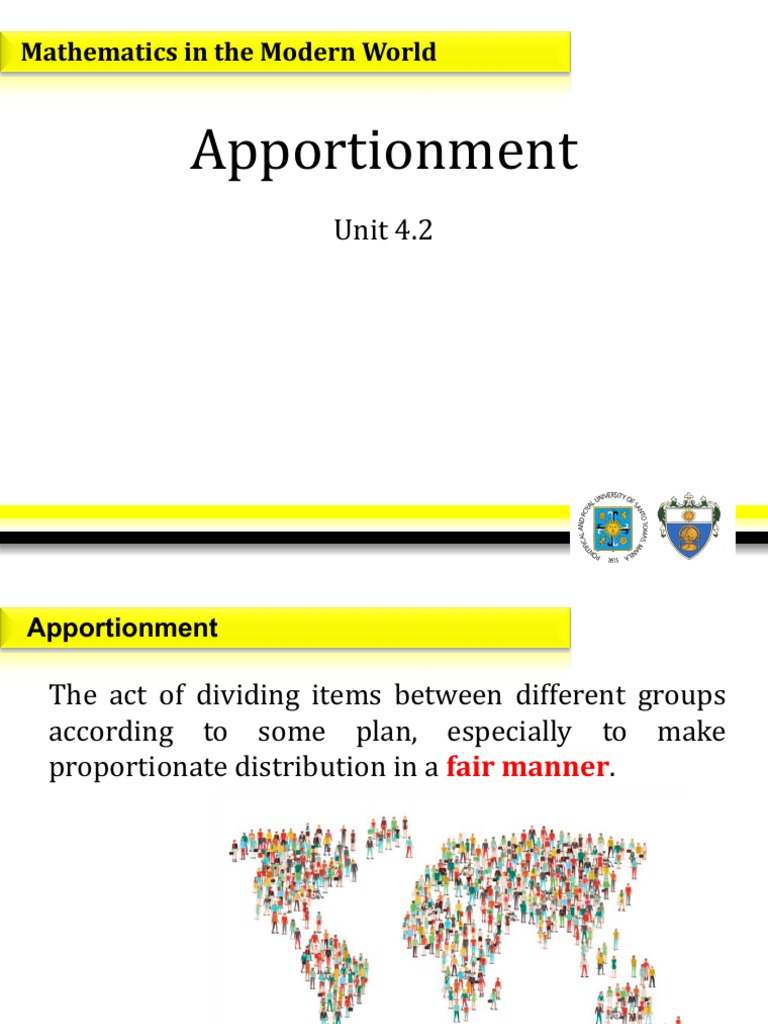 4.2 Apportionment | PDF | Metro Manila | Mean
