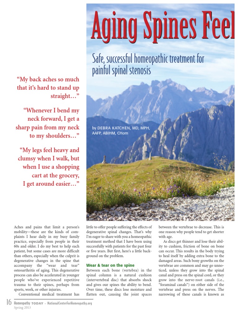 Stenosis and Homeopathy - DR Debra Katchen | PDF | Vertebral Column ...