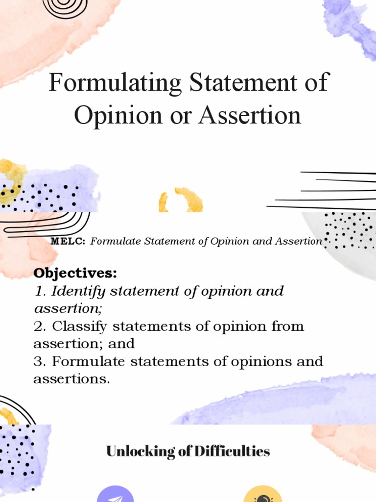 Statement of Opinion or Assertion | PDF | Knowledge | Mathematical Proof