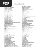 Emotion Regulation Handout 16 Pleasant Events List | PDF | Dialectical ...