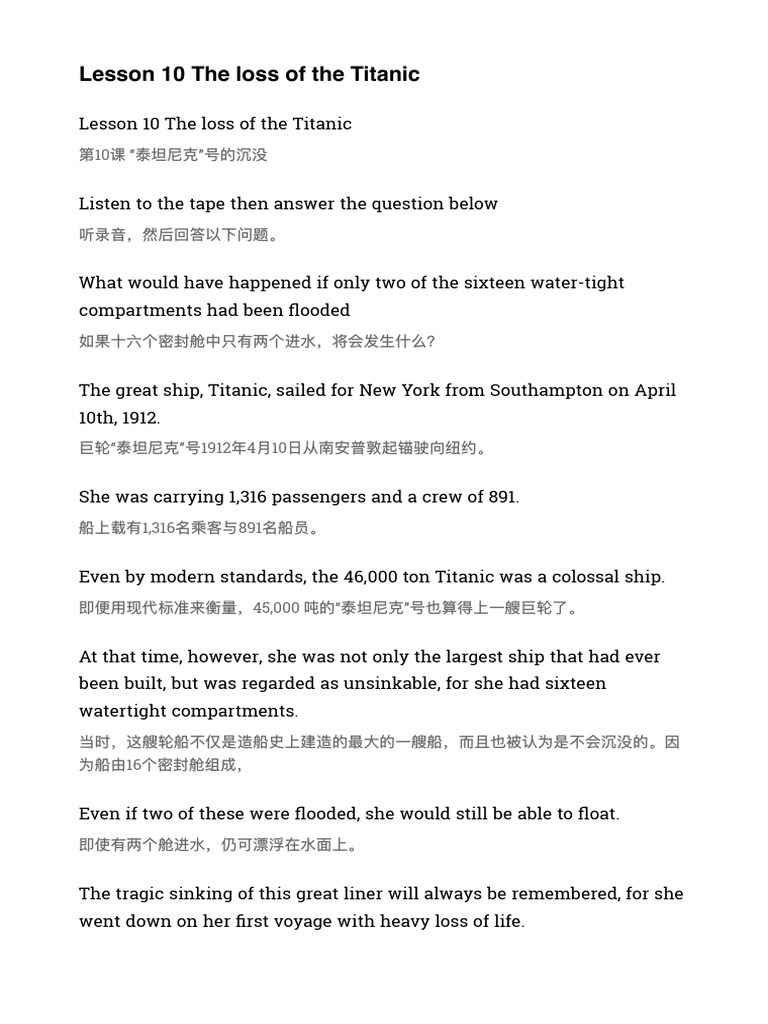 Titanic's Tragic Sinking Explained | PDF