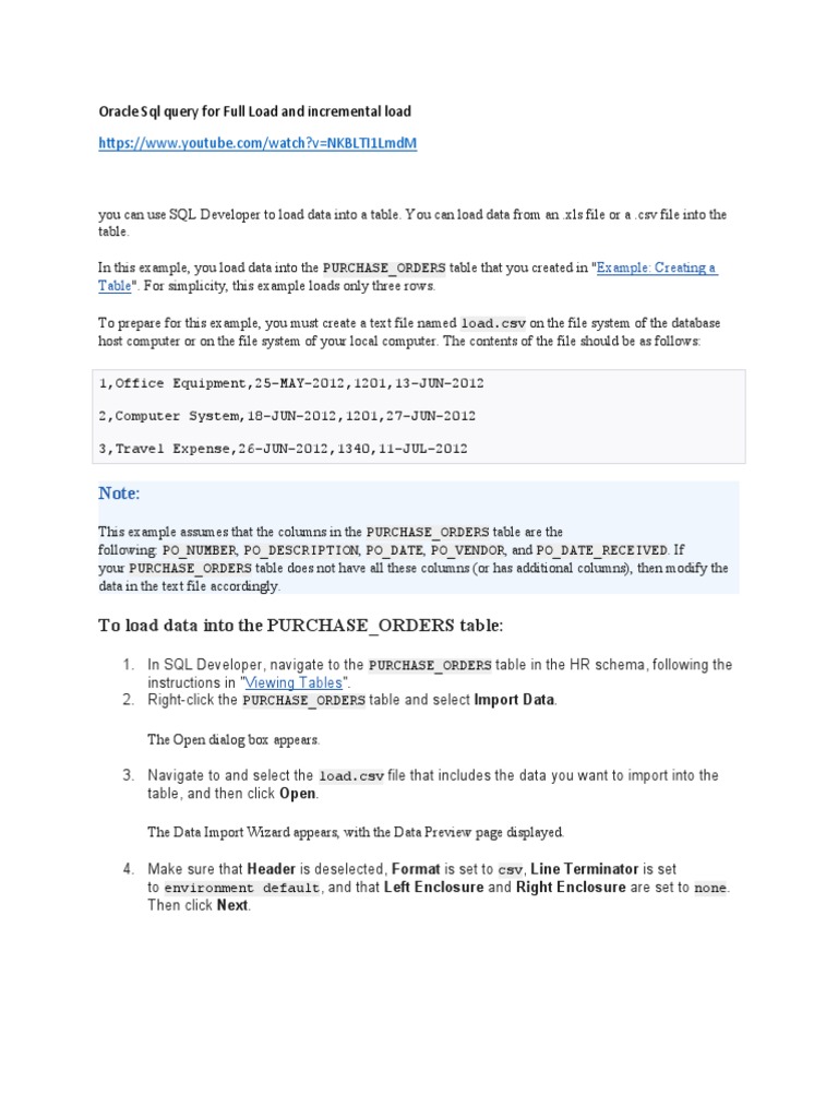 Loading Data Into Oracle Tables A Guide To Full And Incremental Loads Using Sql Developer Pdf 0167