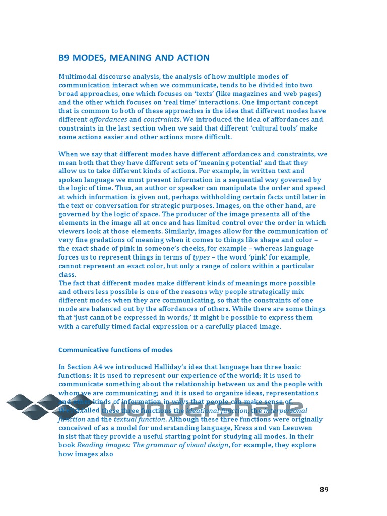 B9 Modes | PDF | Human Communication | Cognitive Science