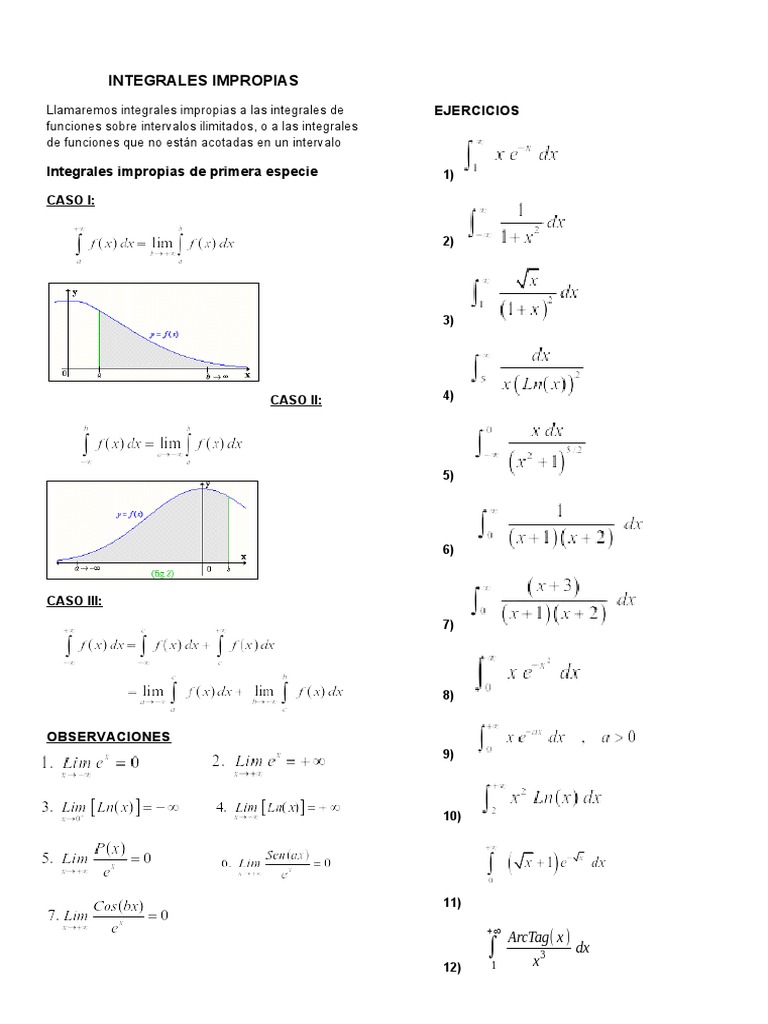 Integrales Impropias | PDF