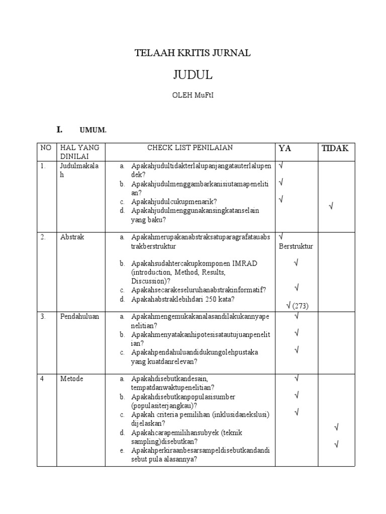 Contoh Telaah Jurnal | PDF | Sains & Matematika