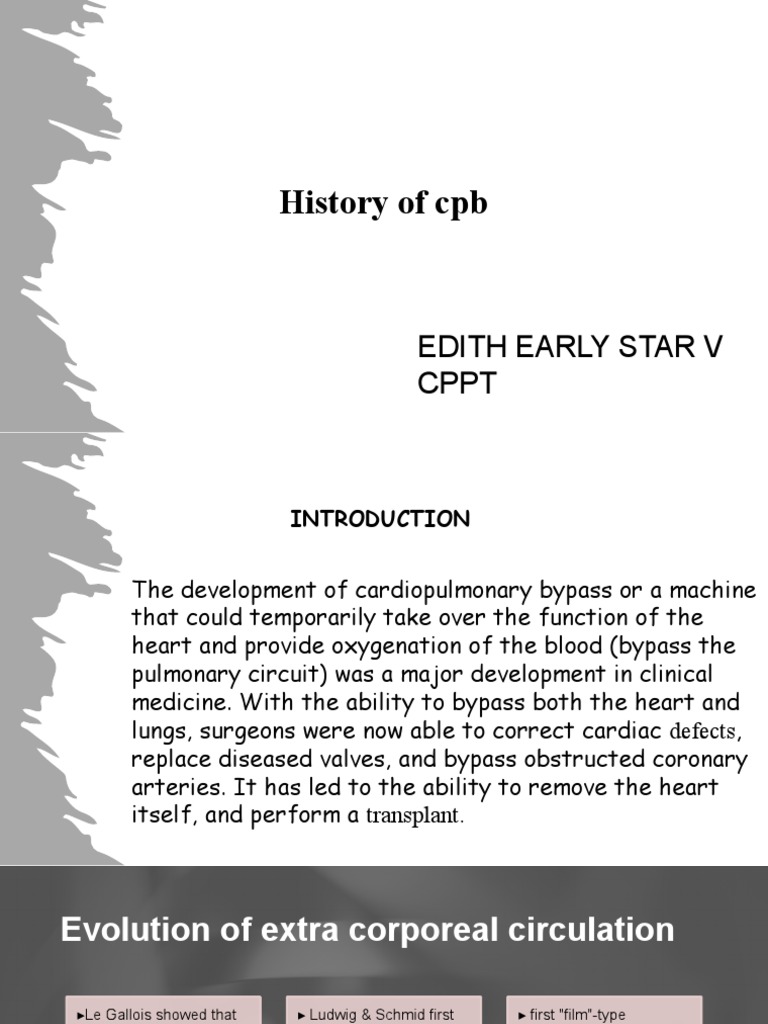 History of CPB: Edith Early Star V CPPT | PDF | Heart | Cardiology