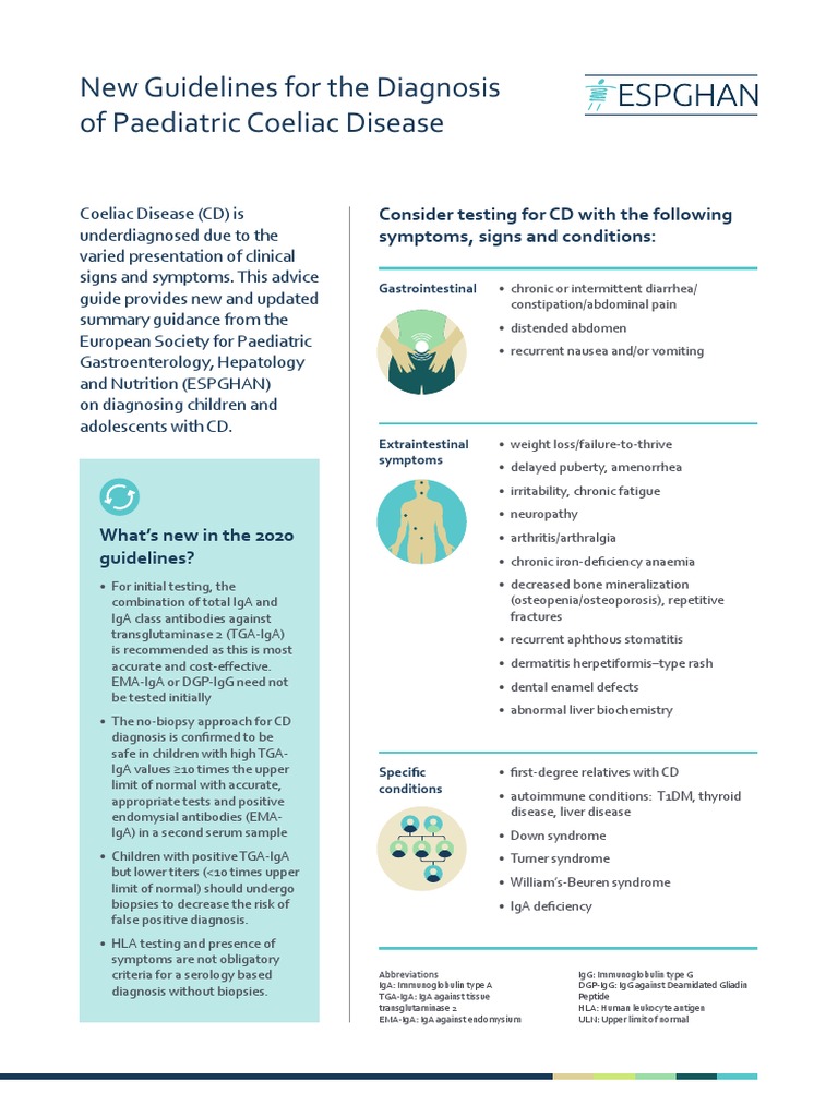 Updated ESPGHAN Guidelines for CD Diagnosis | PDF | Coeliac Disease ...