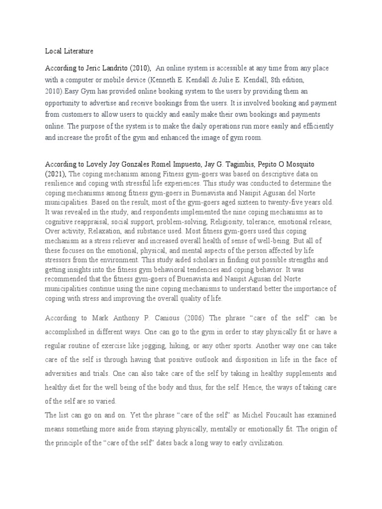 Local Literature | PDF | Physical Fitness | Stress (Biology)