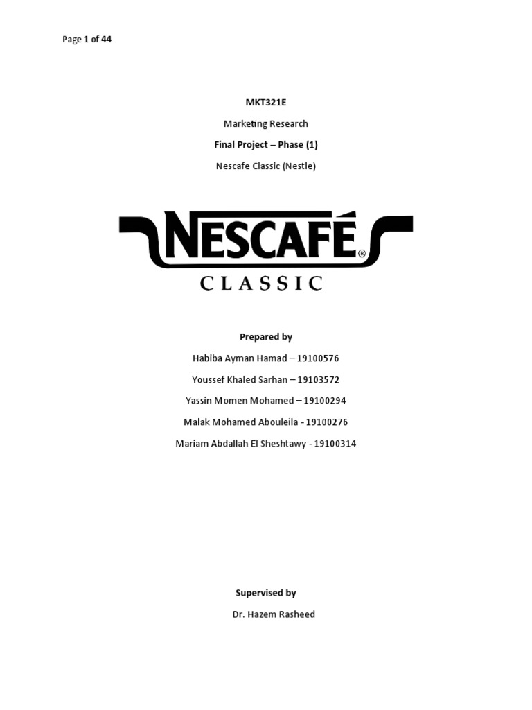MKTG Research (Nescafe) - Final Report | PDF | Cost Of Living | Brand