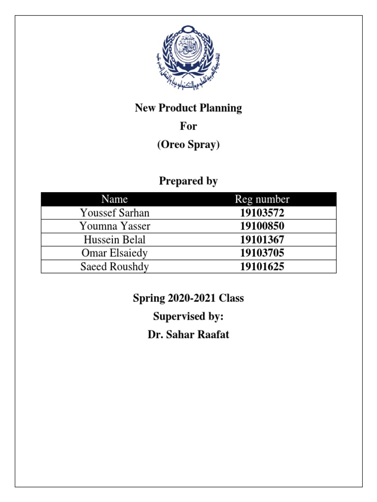 Oreo Spray Product Planning | PDF | Desserts | Meal