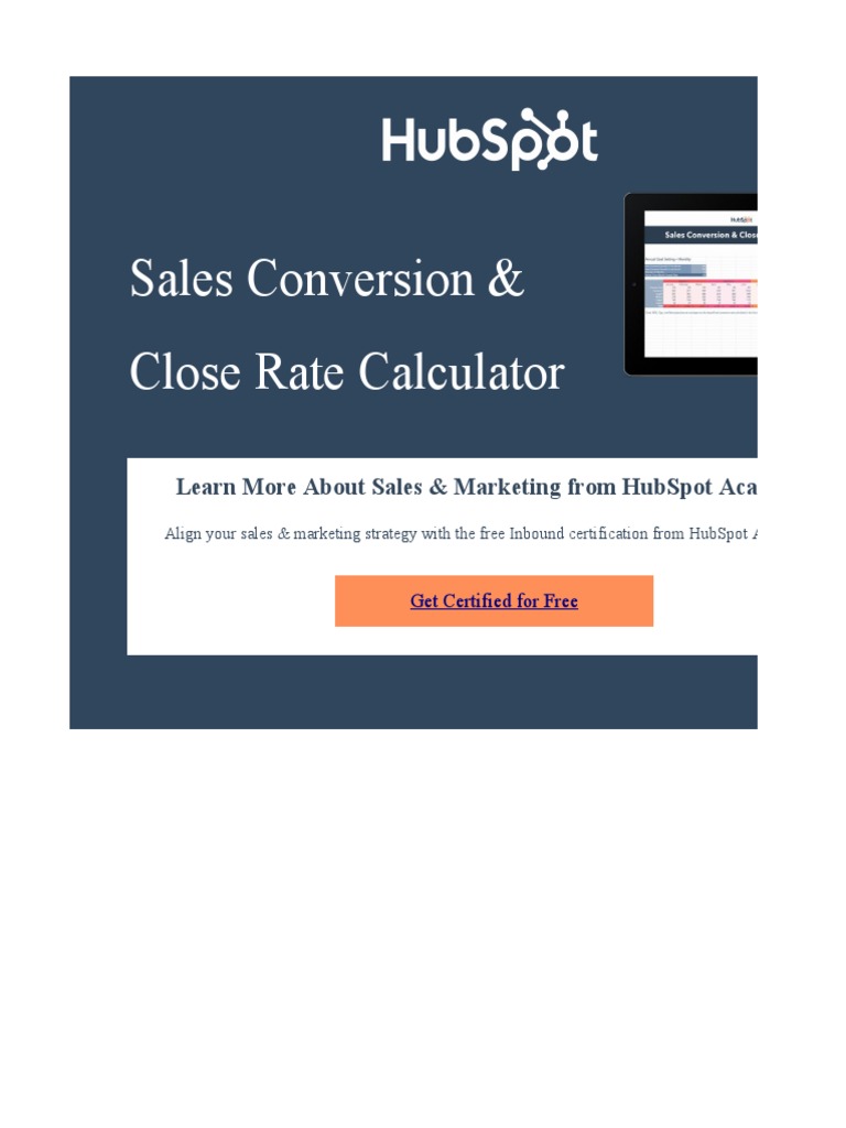 Sales Conversion & Close Rate Calculator | PDF