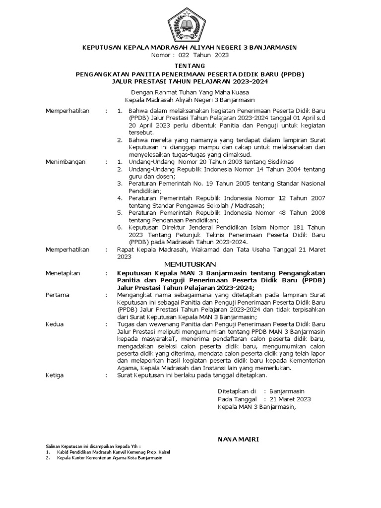 SK PPDB 2023 - 2024 | PDF