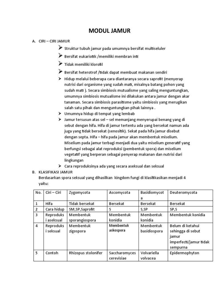 Materi Biologi Kelas X Jamur Dan Ekosistem | PDF | Sains & Matematika