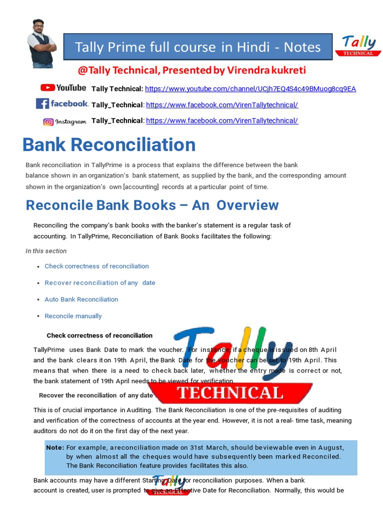 Bank Reconciliation | PDF | Debits And Credits | Money