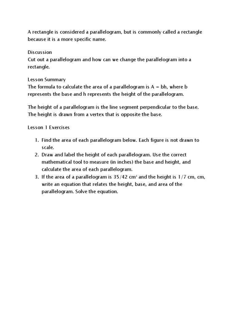 Understanding Parallelograms and Rectangles | PDF