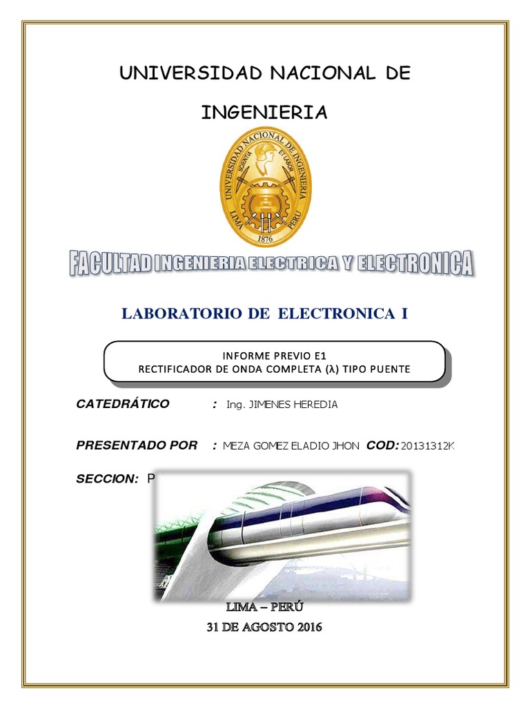 Informe Previo Rectificador de Ondas Com | PDF | Rectificador | Diodo