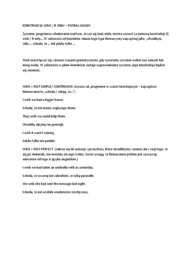 I Wish If Only | PDF