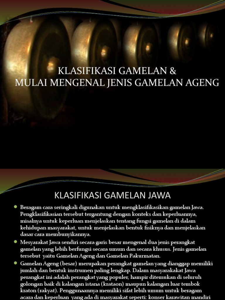 Klasifikasi Fungsi Gamelan | PDF