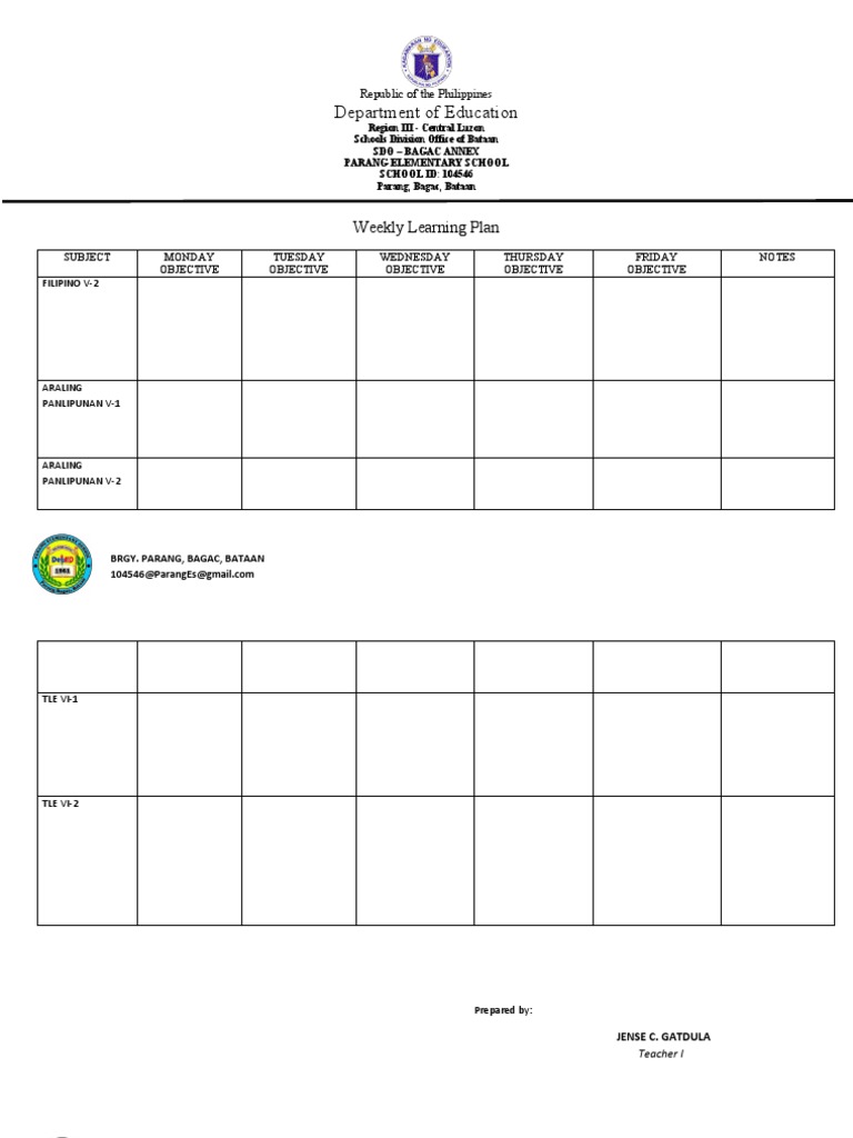 Weekly Learning Plan TEMPLATE | Descargar gratis PDF | Learning | Risk