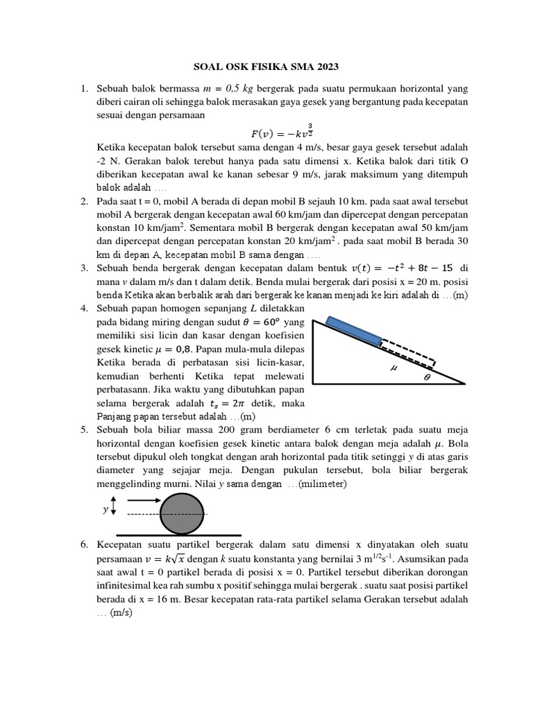 Soal Osk Fisika Sma 2023 | PDF