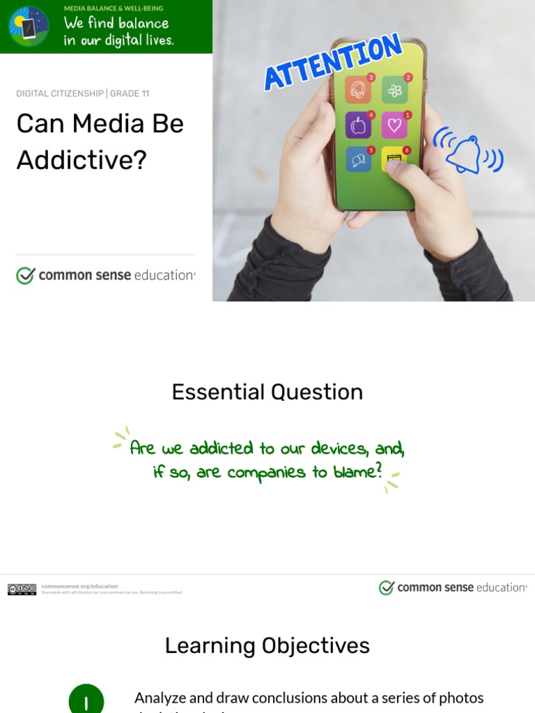 Grade 11 - Can Media Be Addictive - Lesson Slides | PDF | Communication ...