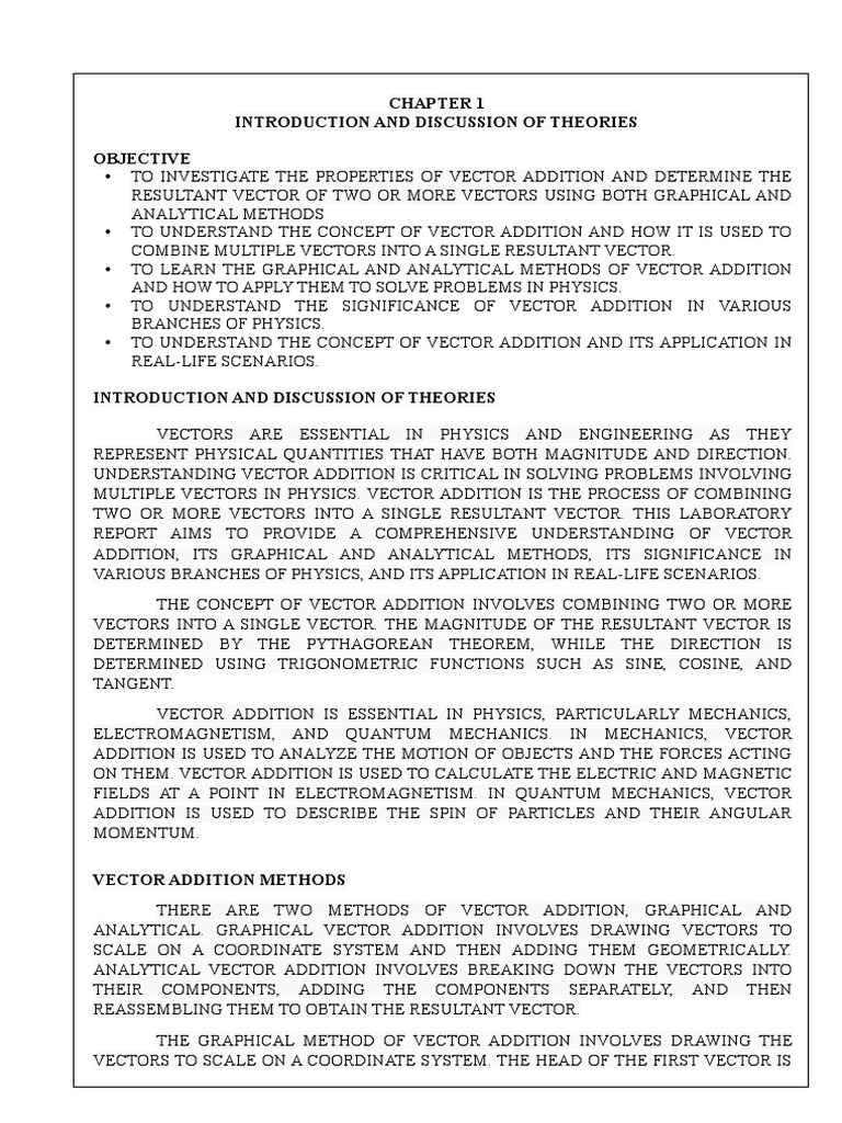 Introduction and Discussion of Theories Objective | PDF | Euclidean Vector | Force