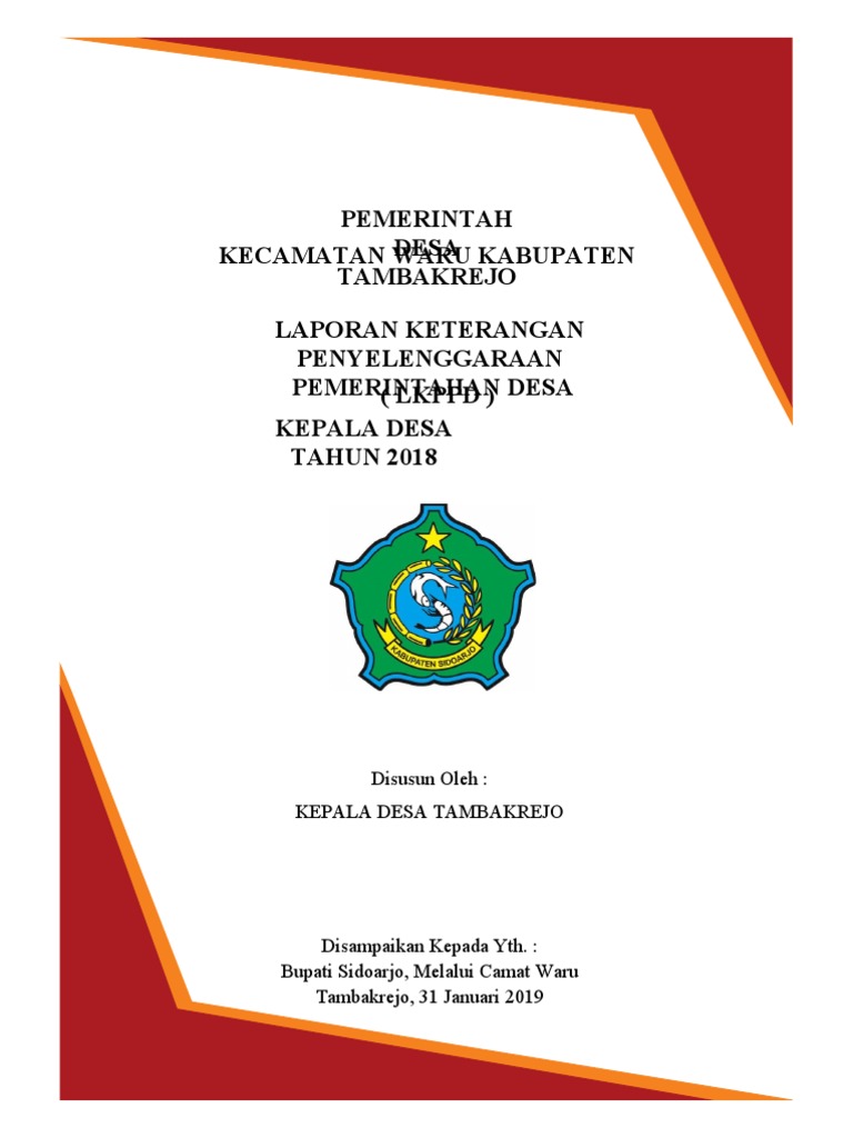 Cover Laporan Keterangan Penyelenggaraan Pemerintahan Desa LKPPD Setiap ...