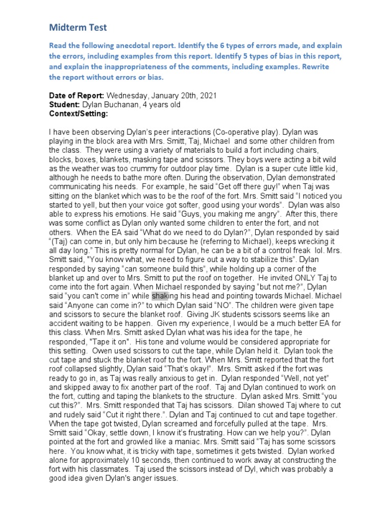 Ae ss21 Midterm Test Report - Template Tate | PDF | Psychology | Human ...